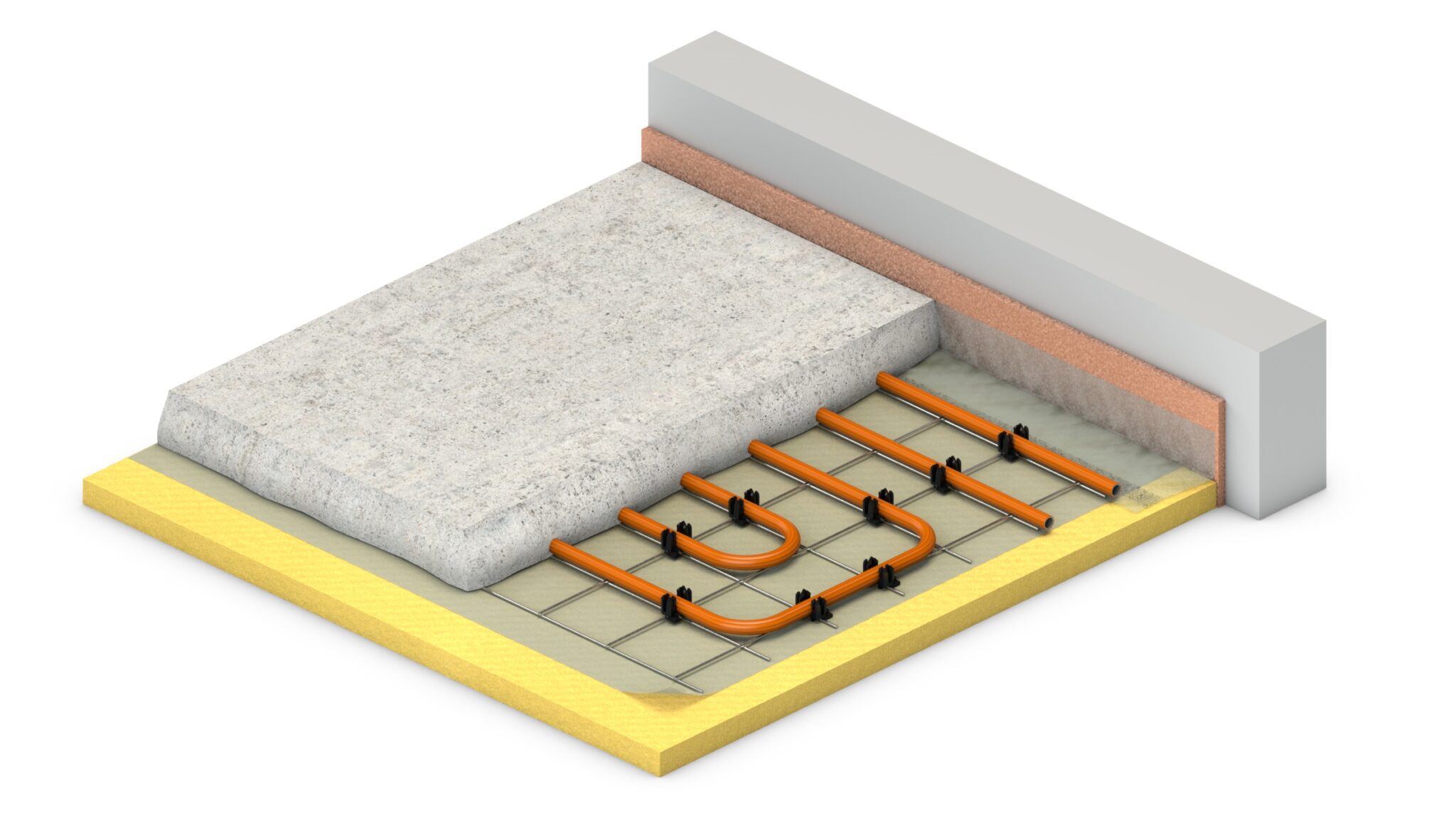 Vloerverwarming op draadstaalmatten van het merk Variotherm