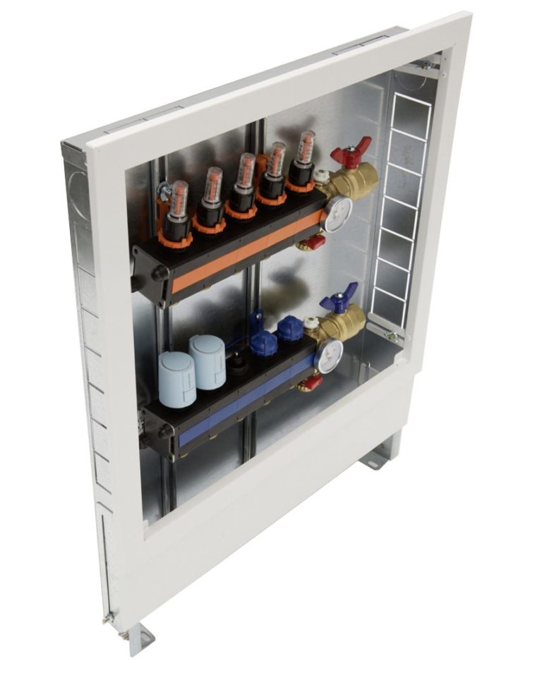 Vloerverwarming verdeler met pomp | 15 groepen | 170L/min | Kunsstof